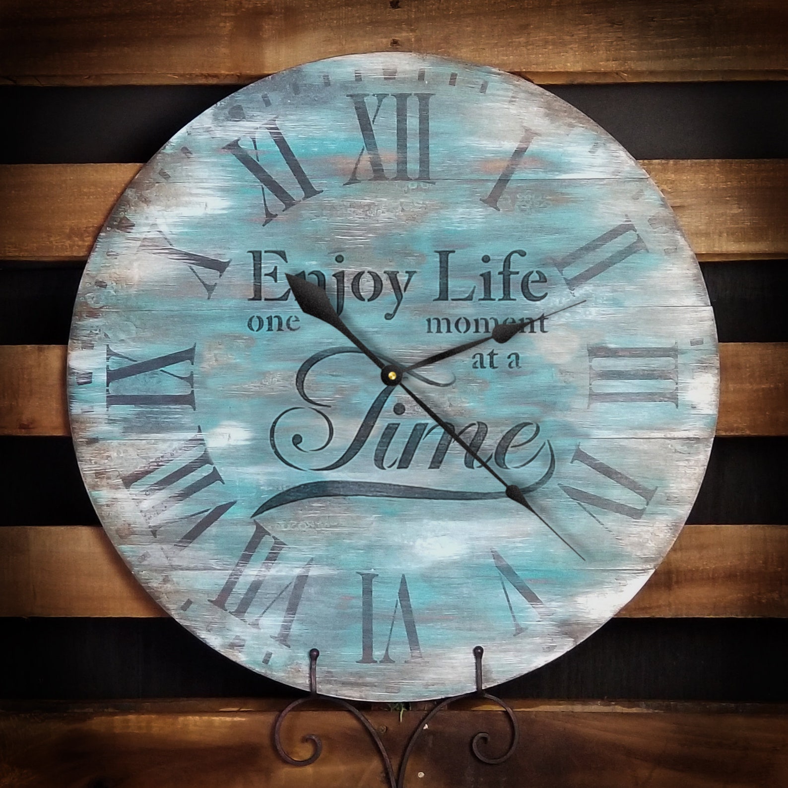 Round Clock Stencil Roman Numerals Enjoy Life One Moment at - Etsy