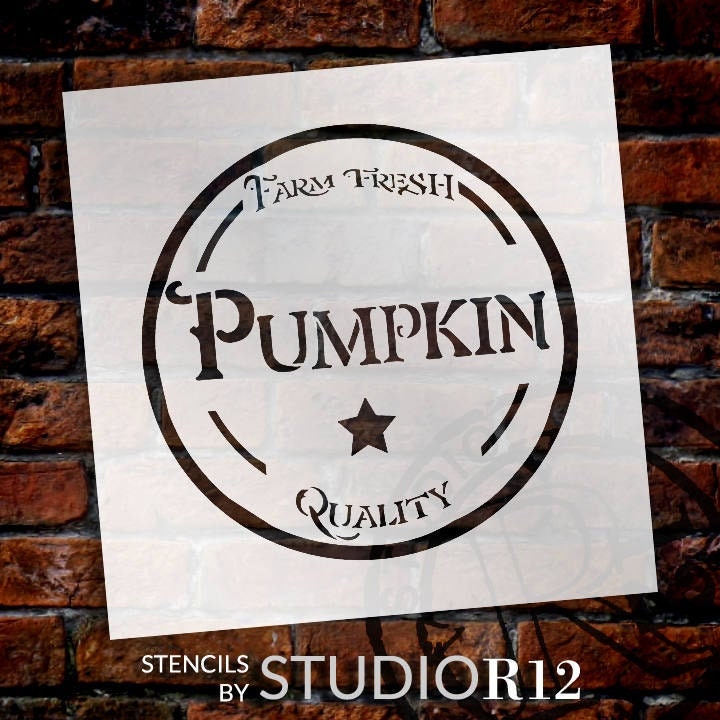 Farm Fresh Pumpkin Fancy Word Art Stencil Select Size | Etsy