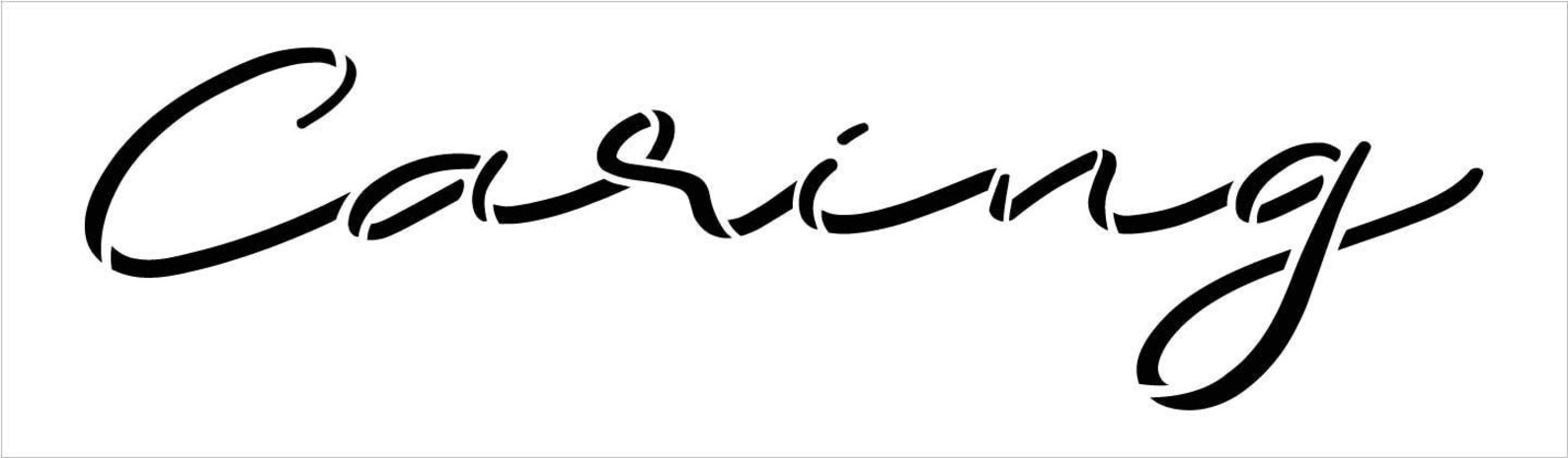 Caring Cursive Script Stencil by Studior12 DIY Inspirational - Etsy