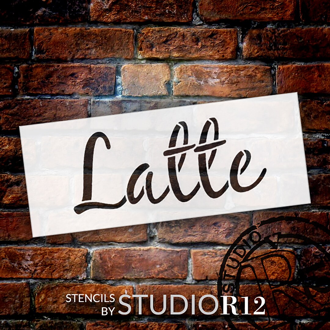 Latte Word Art Stencil-Casual Script 5 X 2 - Etsy España