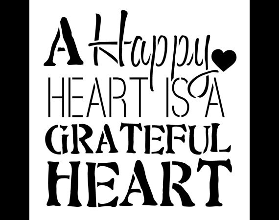 A Happy Heart Word Art Stencil Select Size STCL699 by | Etsy