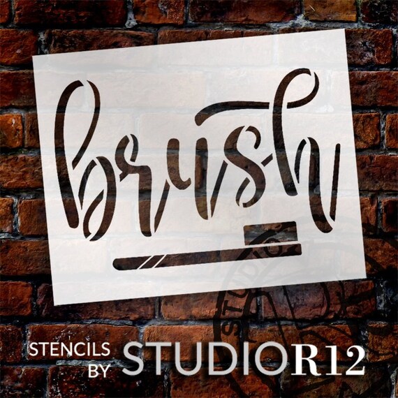 Brush Script Stencil With Toothbrush by Studior12 DIY Home | Etsy