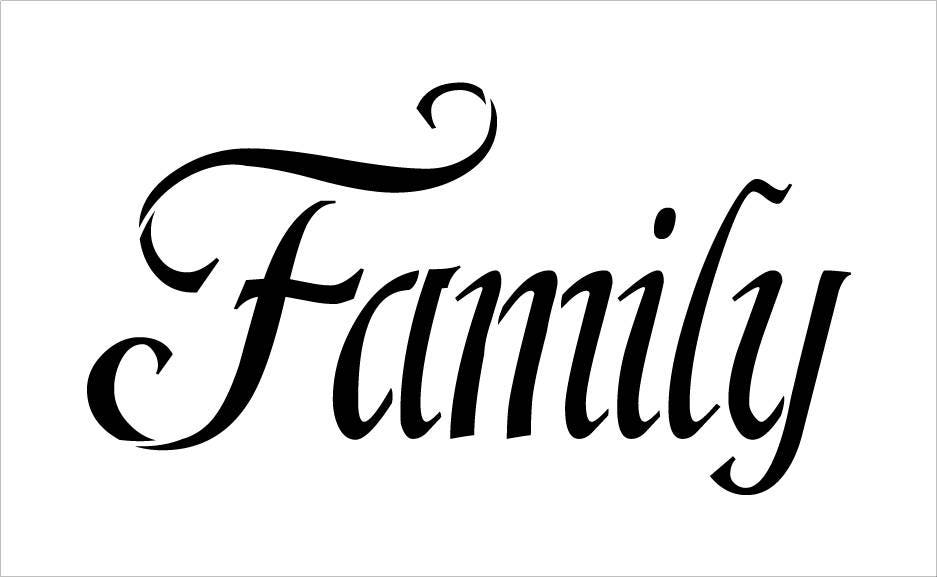 Family Fancy Word Stencil Select Size STCL2156 by - Etsy