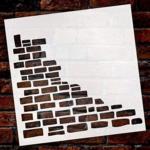 Fun With Shapes Half Stacked Stone Wall Stencil by Studior12 | Etsy