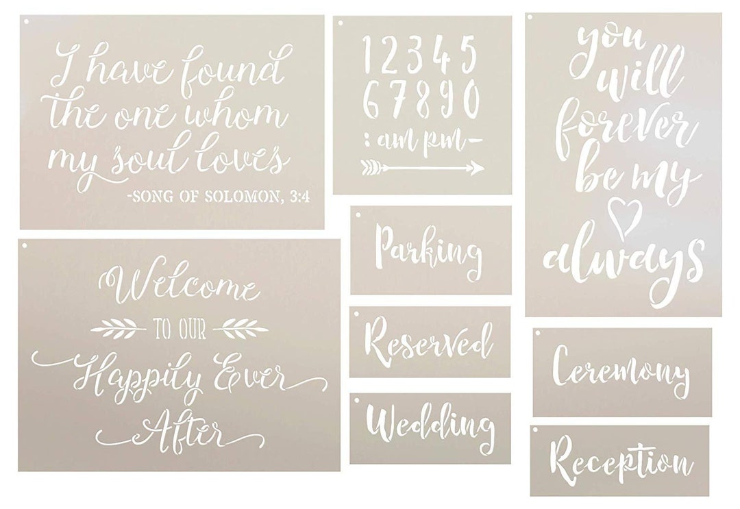Wedding Collection Stencil Set 9 Part by Studior12 Reusable Mylar ...
