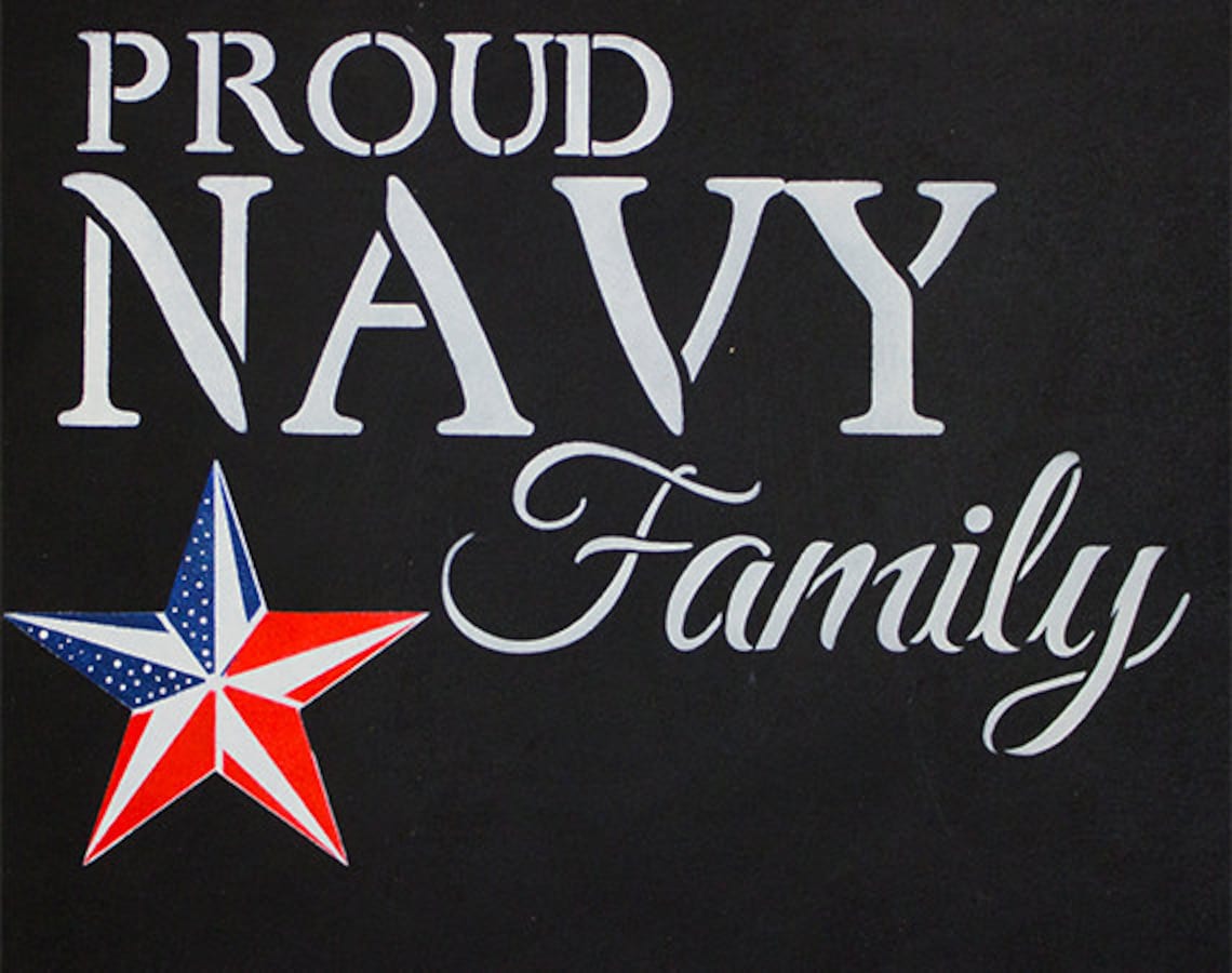 Proud Navy Family Word Art Stencil Select Size STCL1244 - Etsy