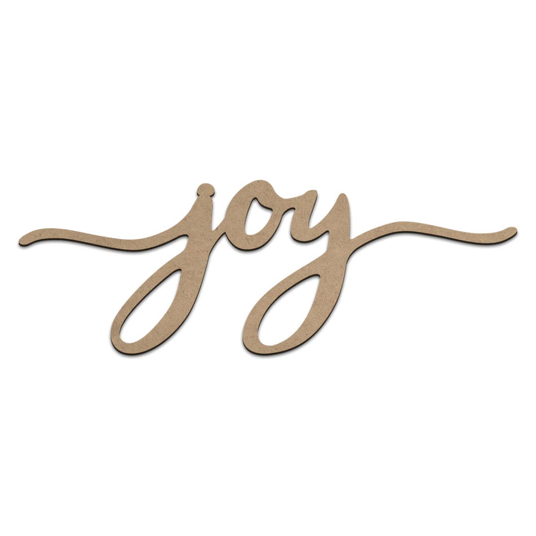 Joy Wood Embellishment Holiday Script Word Cutout EMBL401 - Etsy