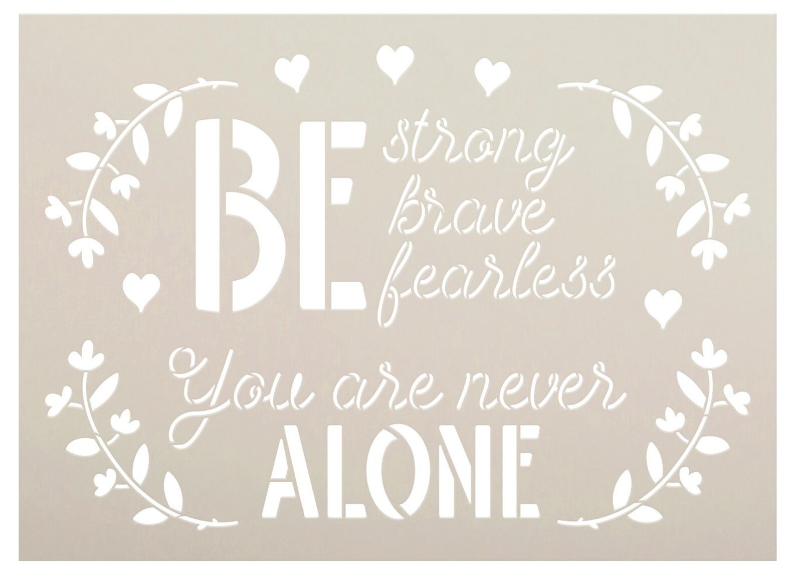 You Are Never Alone Stencil With Hearts by Studior12 DIY - Etsy