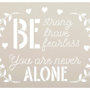 You Are Never Alone Stencil With Hearts by Studior12 DIY Inspirational ...