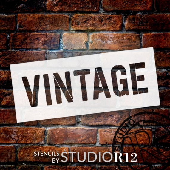 Vintage Print Word Art Stencil by Studior12 Select Size - Etsy