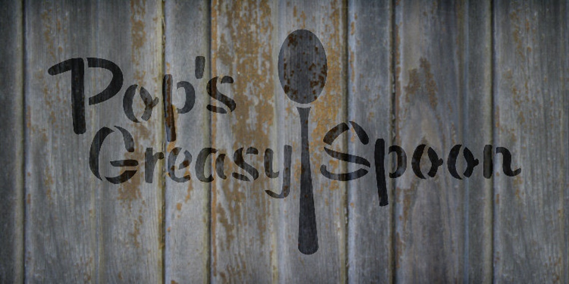 Pop's Greasy Spoon Word Art Stencil Select Size - Etsy