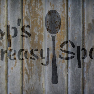 Pop's Greasy Spoon Word Art Stencil Select Size - Etsy