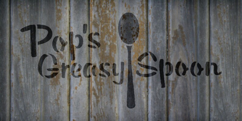 Pop's Greasy Spoon Word Art Stencil Select Size - Etsy
