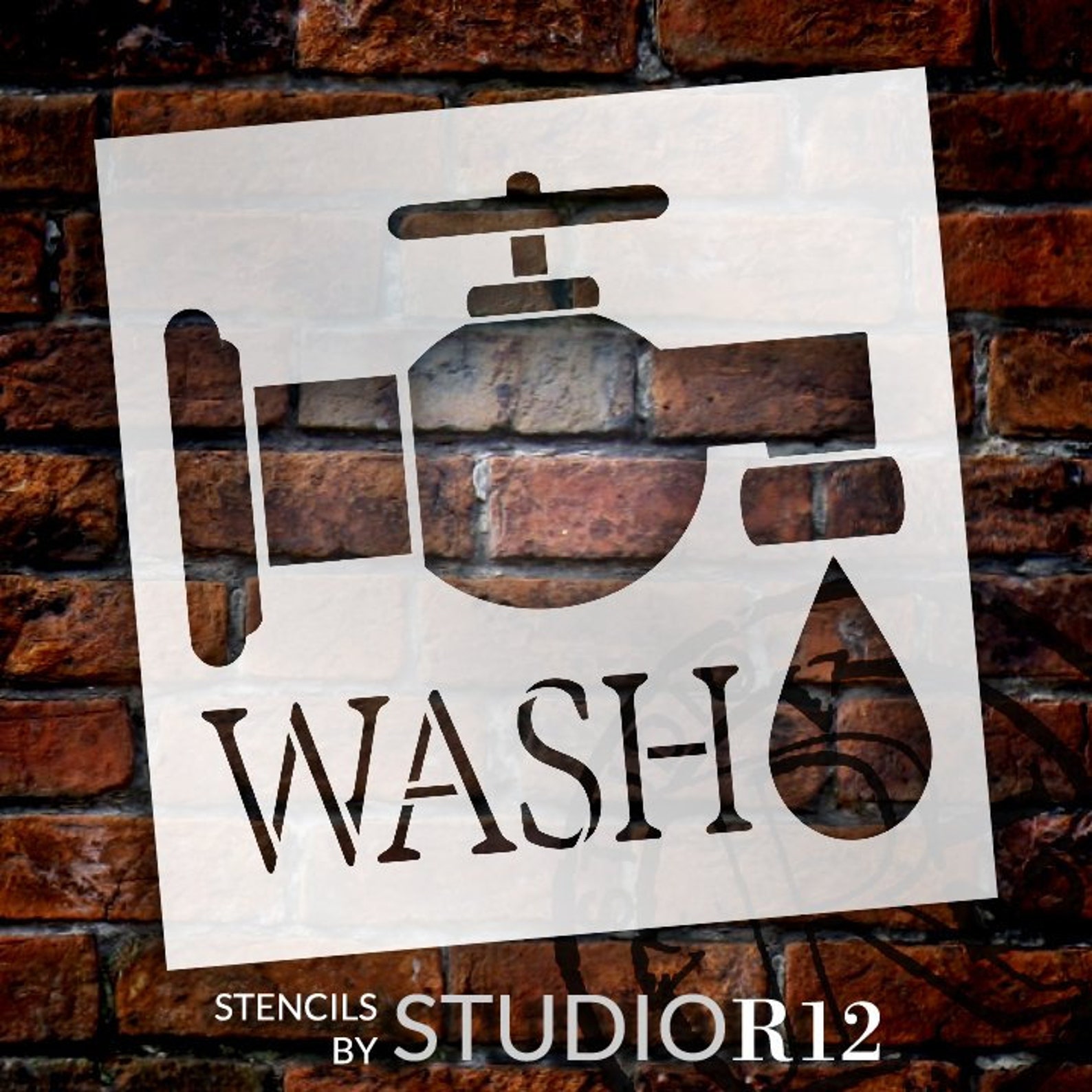 Wash Laundry Room Stencil by Studior12 DIY Cleaning Bathroom | Etsy UK