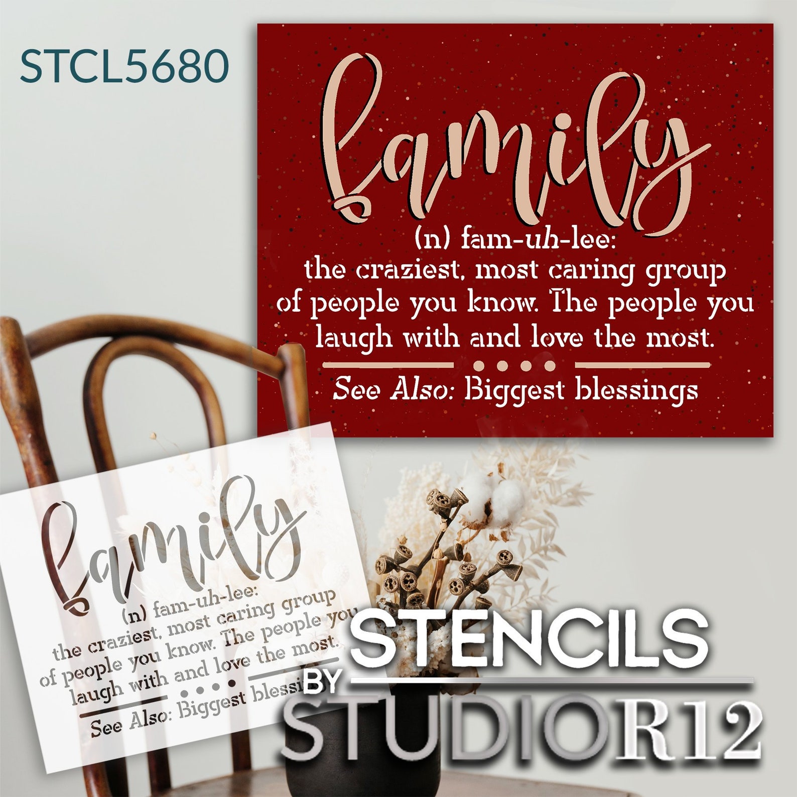 Family Definition Stencil by Studior12 Craft DIY Love Laugh | Etsy