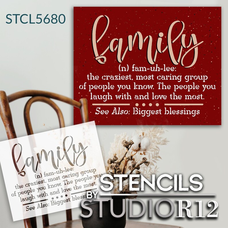 Family Definition Stencil by Studior12 Craft DIY Love Laugh | Etsy