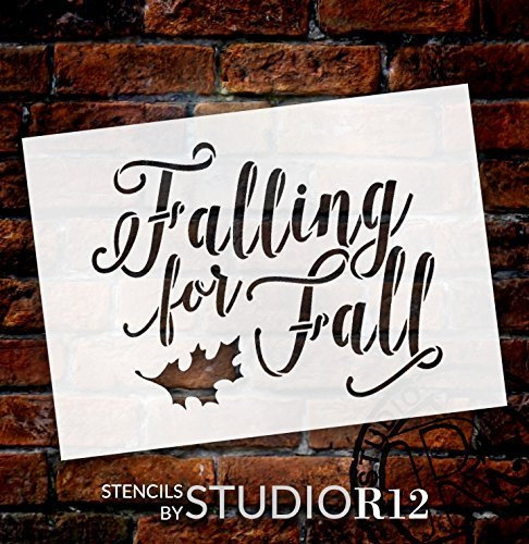 Falling for Fall Stencil by Studior12 Script Letters Reusable Word ...