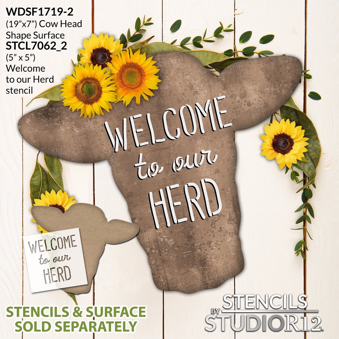 Welcome to Our Herd Stencil by Studior12 Select Size USA Made DIY ...