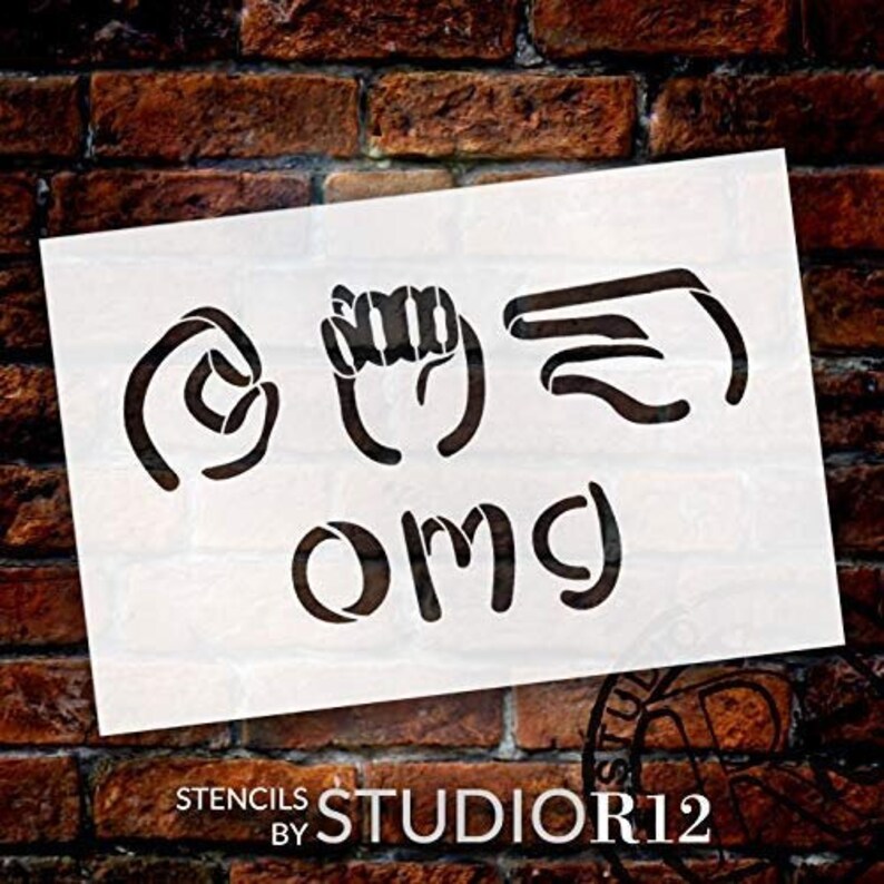 American Sign Language OMG Stencil by Studior12 Oh My - Etsy