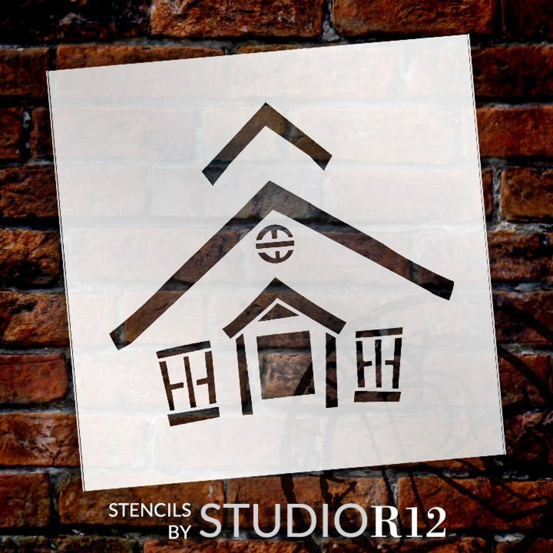 Schoolhouse Stencil 6x 6 STCL507 by Studior12 - Etsy