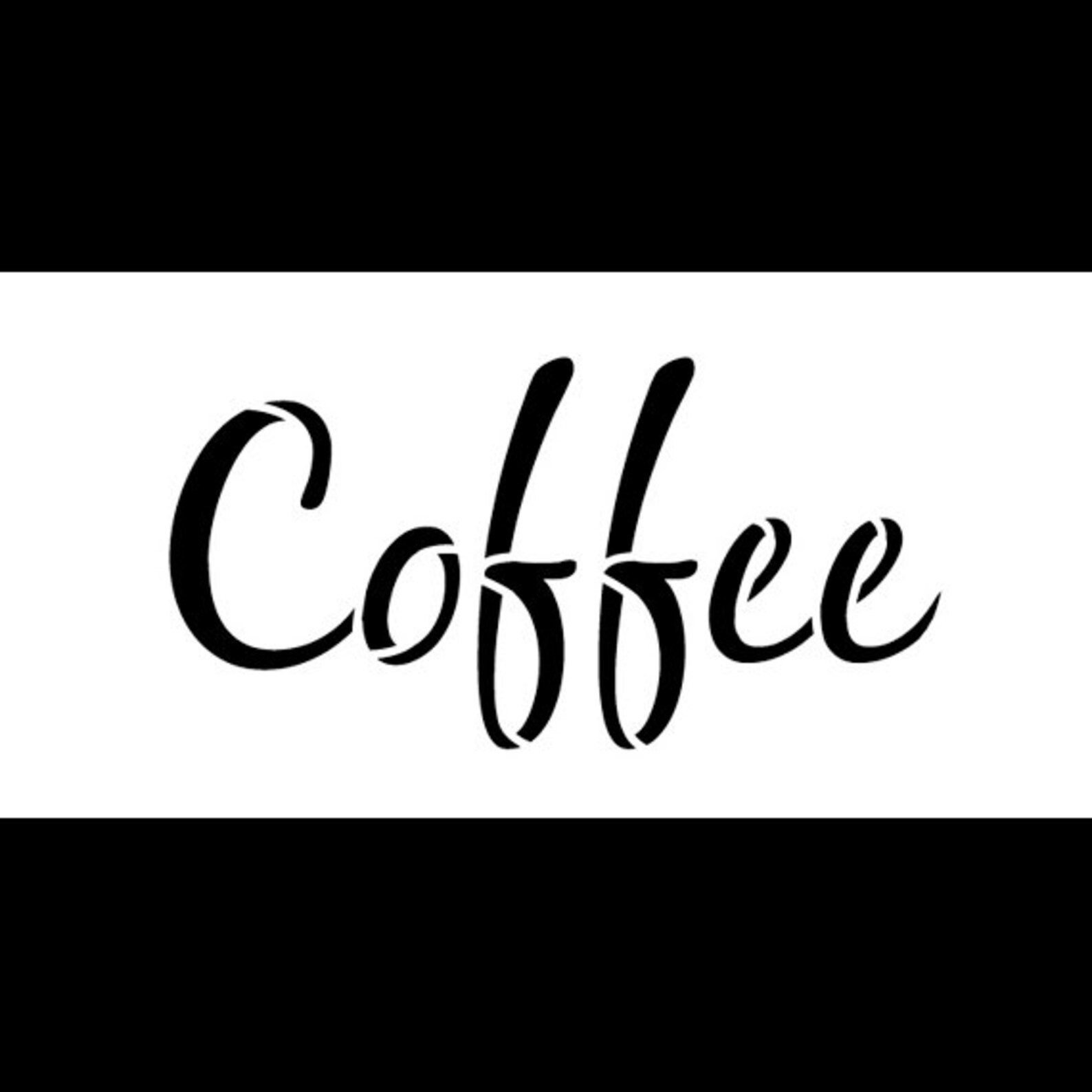 Coffee Word Art Stencil Casual Script Select Size - Etsy