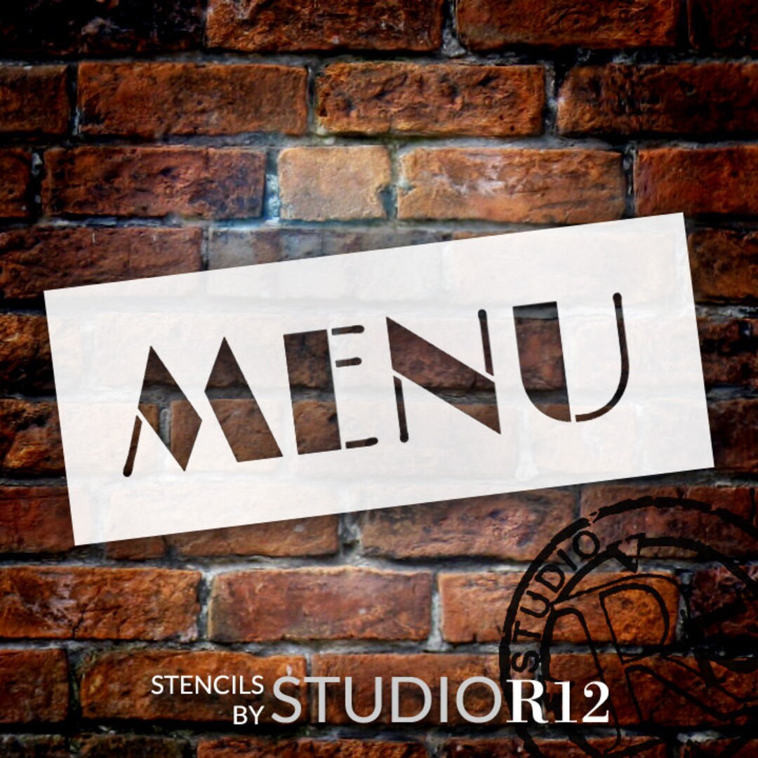 Menu Chunky Marquee Word Stencil Select Size STCL1334 by Studior12 - Etsy