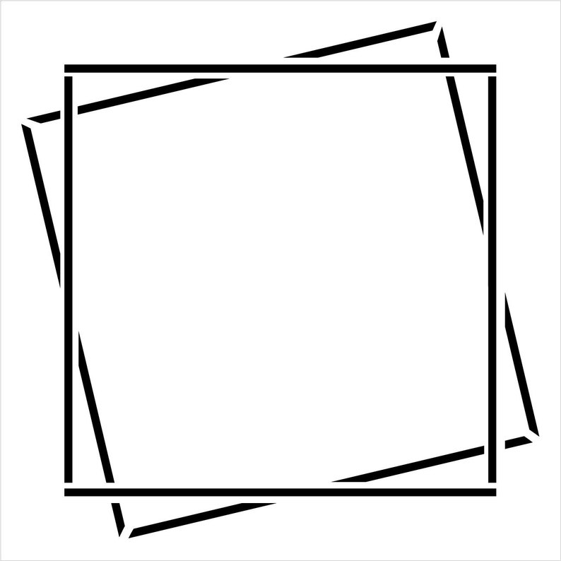Double Square Geometric Frame Art Stencil by Studior12 - Etsy