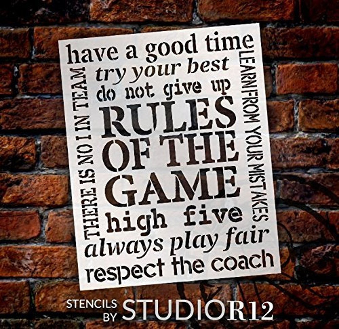 Rules of the Game Stencil by Studior12 Reusable Mylar Template Use to ...