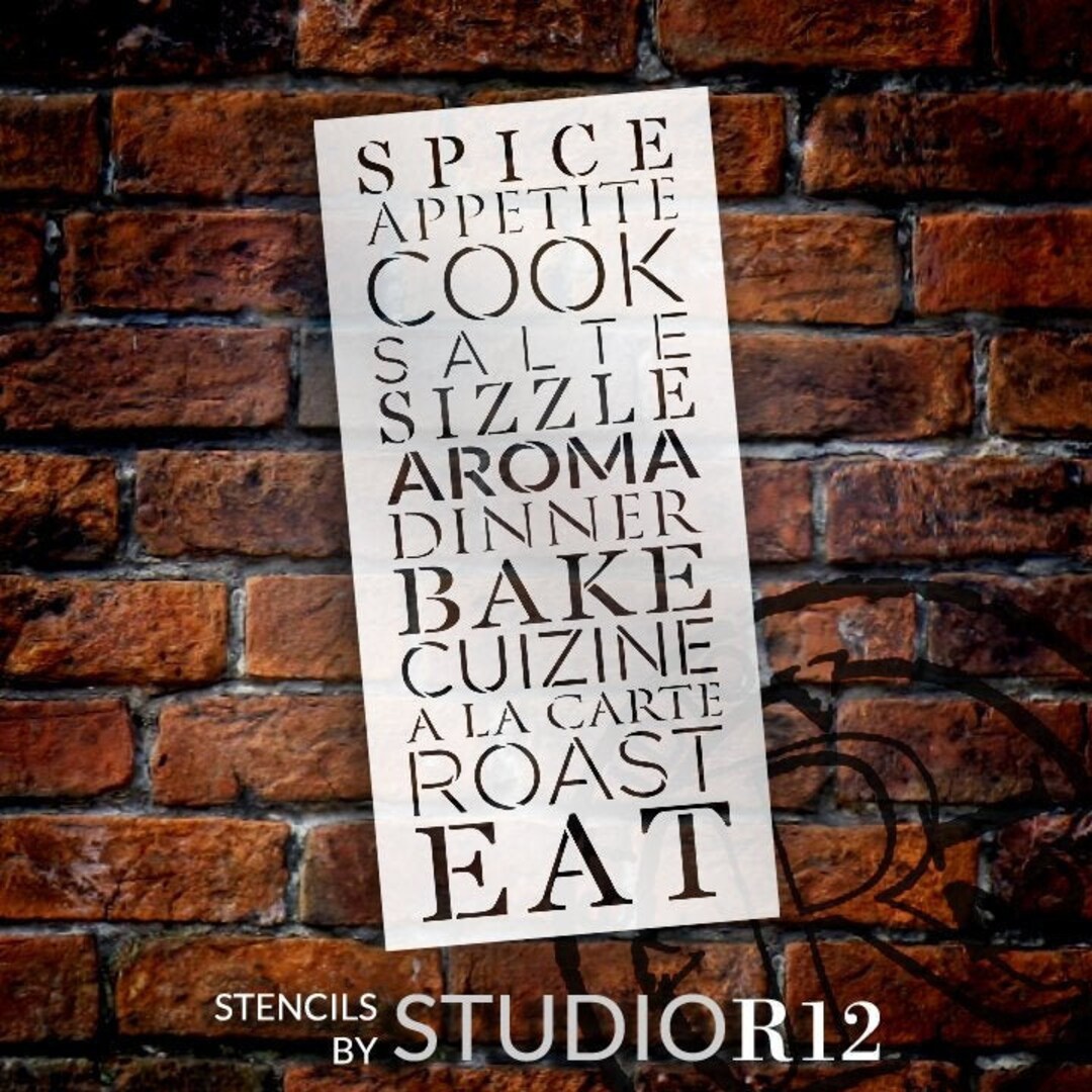 Kitchen Word Spice Cook Bake Eat Stencil by Studior12 DIY - Etsy
