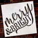 Merry and Bright Cursive Christmas Holiday Word Stencil by Studior12 ...