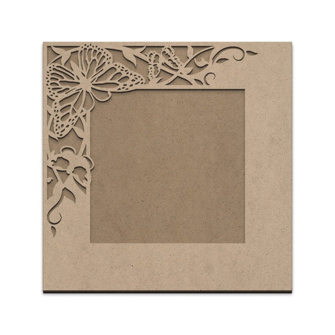 Single Corner Butterfly Garden Frame Square MDF Surface & Embellished ...