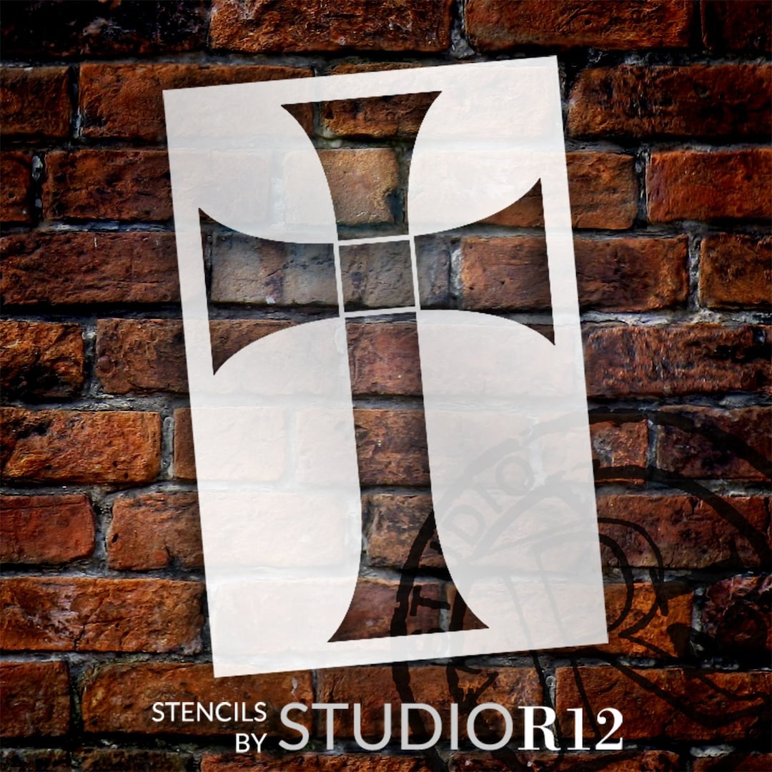 Gothic Cross Stencil by Studior12 Christian Symbol Collage Wall Art ...