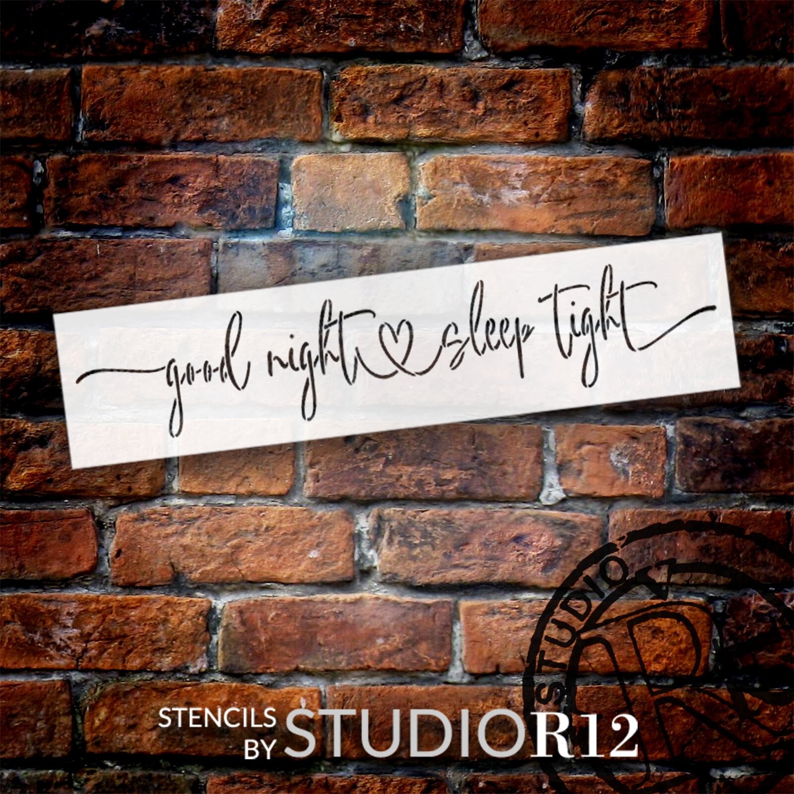 Good Night Sleep Tight Script Stencil With Heart by Studior12 - Etsy Canada