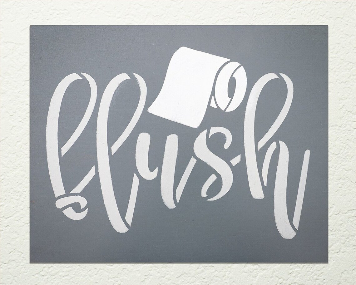 Flush Script Stencil With Toilet Paper by Studior12 DIY | Etsy
