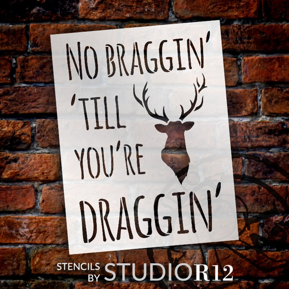 No Bragging Word Stencil Select Size STCL1300 by | Etsy