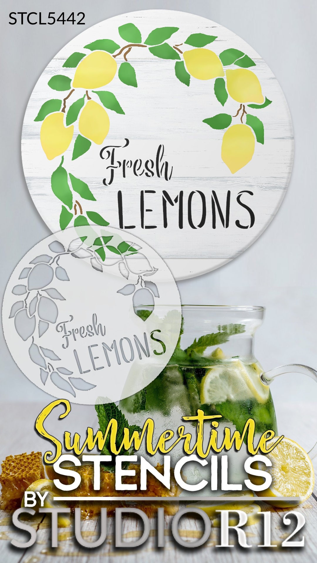Fresh Lemons Stencil by Studior12 Farmhouse Lemon Tree Branch DIY ...