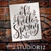 Oh Hello Spring Script Stencil With Flowers by Studior12 DIY Floral ...