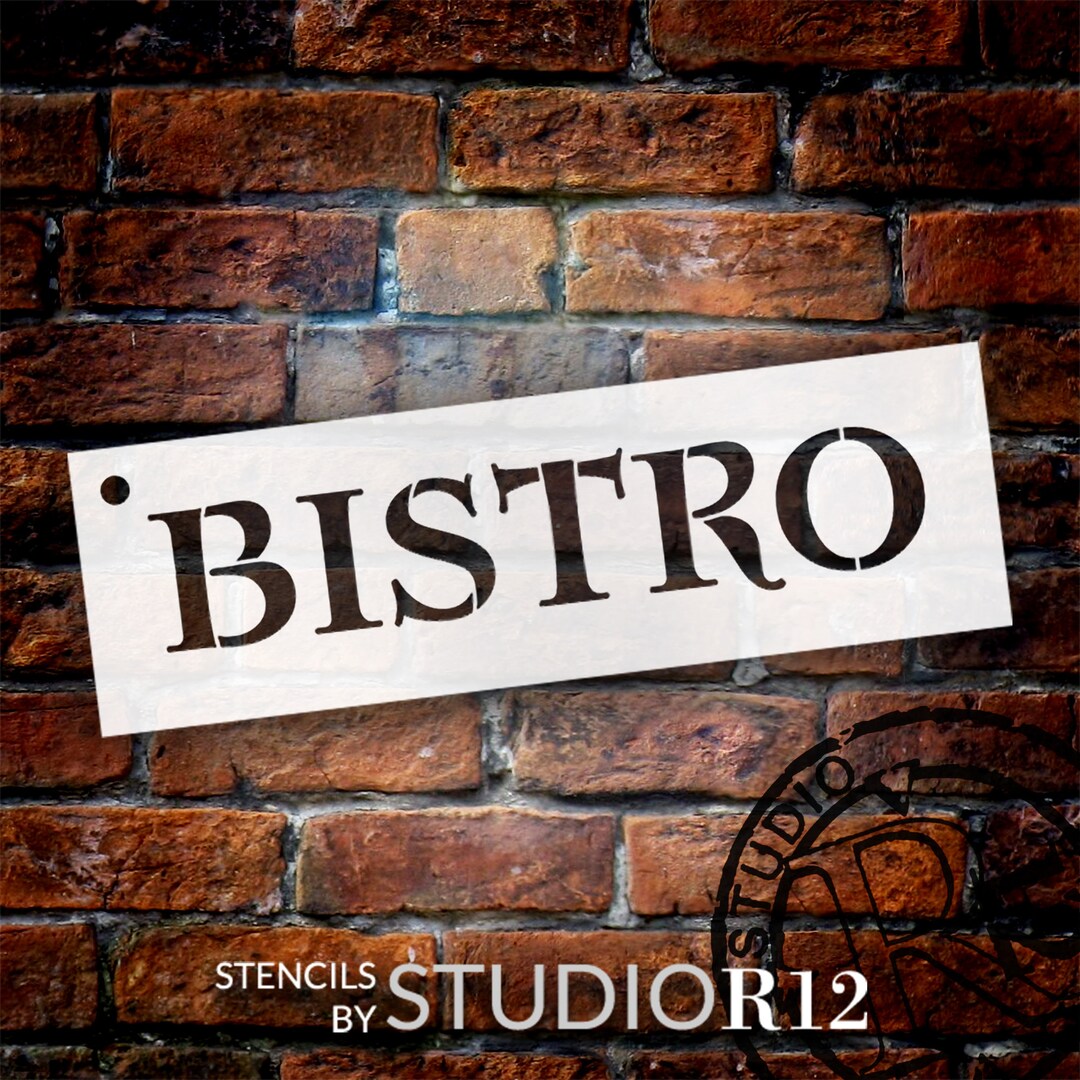 Bistro Word Stencil Tuscan Antique 8 x 2 1/2 STCL752_2 por StudioR12 ...