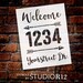 Personalized Welcome Script Address Stencil With Arrows by Studior12 ...