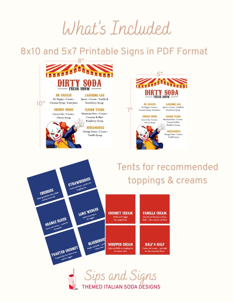 Halloween Dirty Soda Bar Recipes & Topping Tents – Printable Drink ...