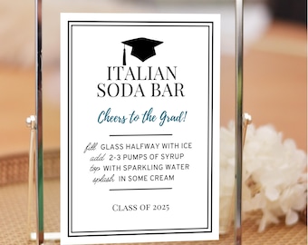 Italian Soda Bar Sign - Graduation Theme - Digital Download - Classy ...