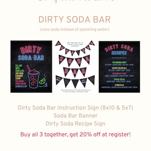 Dirty Soda Bar Sign – Neon Printable Drink Station – Party Decor for ...
