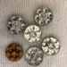 6 Antique Vintage Glass Shank Style Clear Buttons With Gold Foil ...