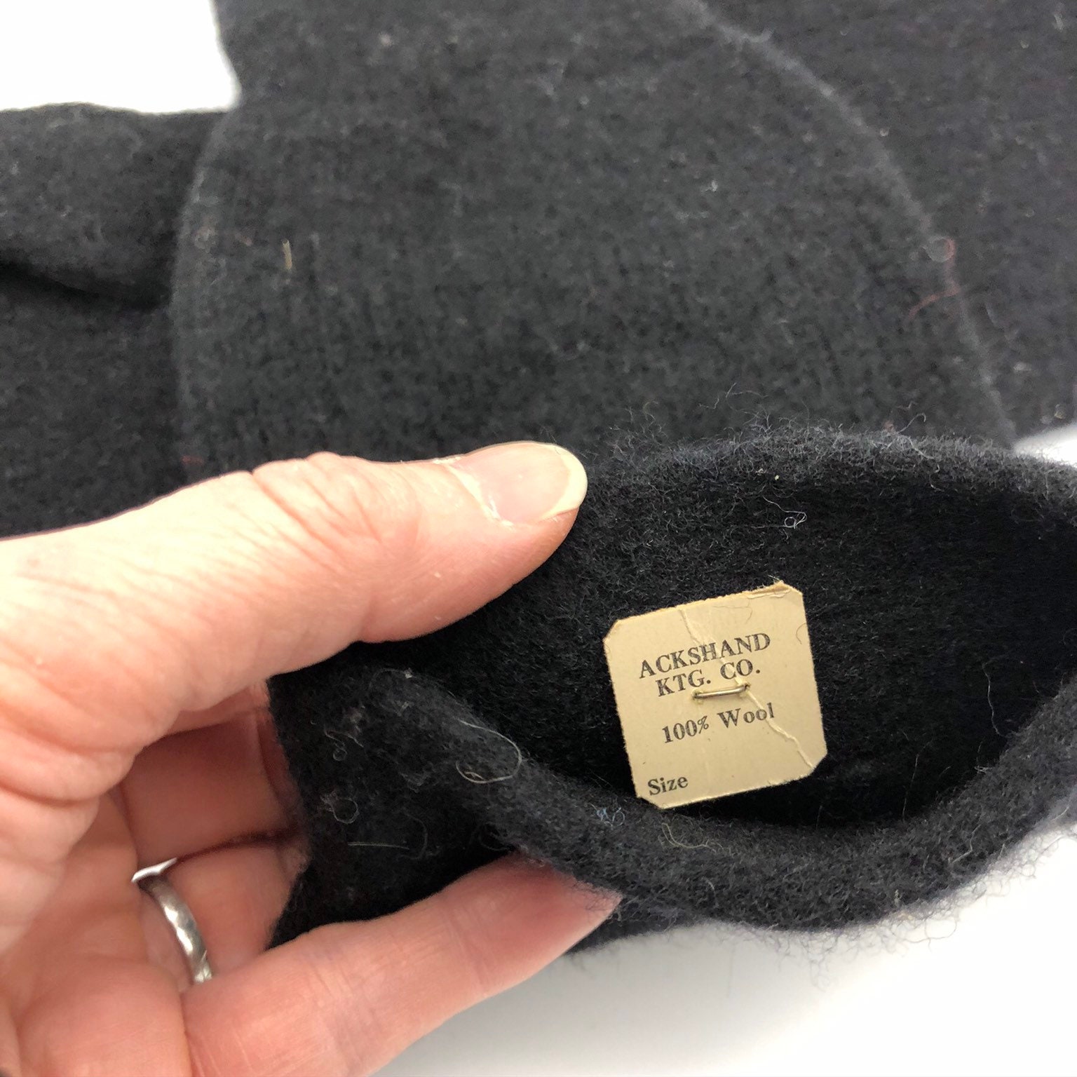 Antique Mens 1940s Long Wool Gloves , Black, Large Size, NOS Tags ...