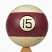 Number 15 Pool Ball Striped Clay Billiard Ball 2.25" Fifteen XV Stripe ...