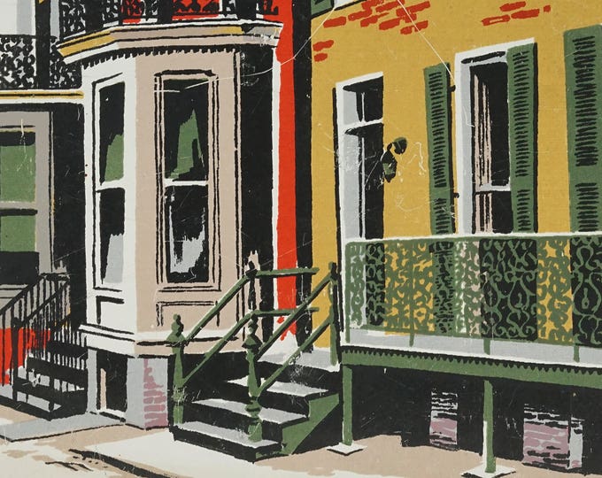 Mark Coomer Serigraph House New Orleans French Quarter Print Vintage ...