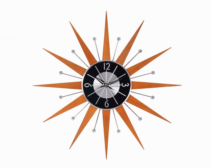George Nelson Starburst Wall Clock Verichron Mid Century Modern - Etsy