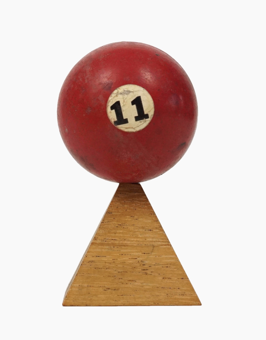 No. 11 Pool Ball Miniature Clay Billiard Ball Size 1.5" Red Eleven XI ...