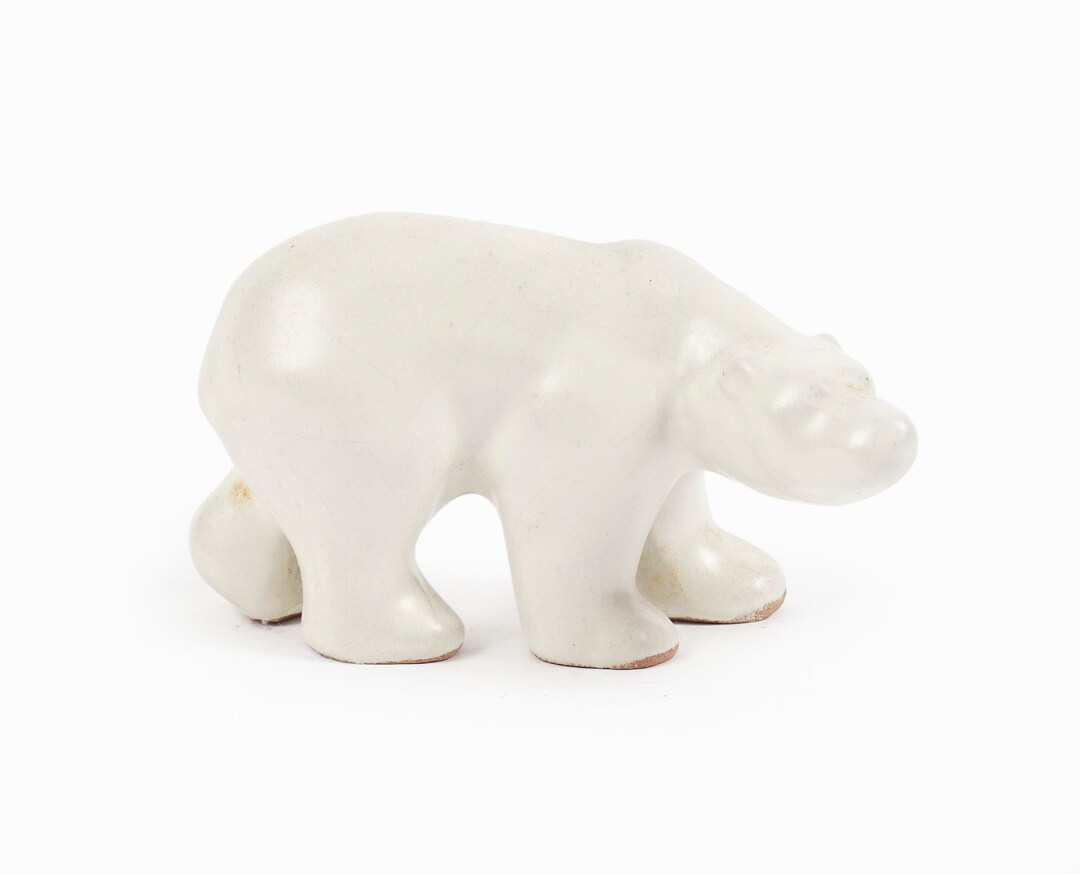 Anna-lisa Thomson White Ceramic Polar Bear Figurine Upsala Ekeby Sweden ...