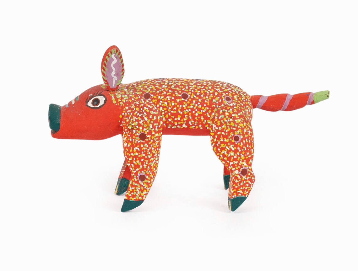 Mexican Folk Art Wooden Sculpture Hand Painted Mexico - Etsy
